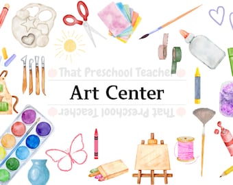Classroom Center Label - Watercolor Theme - Etsy