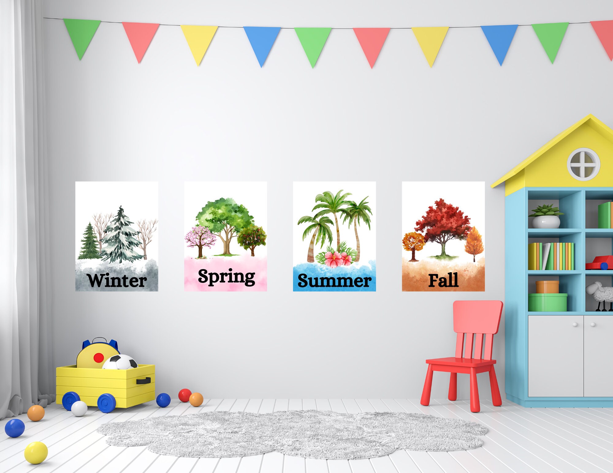 Watercolor Seasons Classroom Posters Set | Educational Wall Art for ...