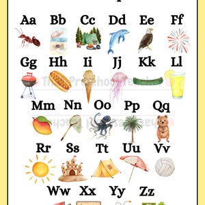 Alphabet Posters for Preschoolers - Seasonal Watercolor ABC Set - Learn ...