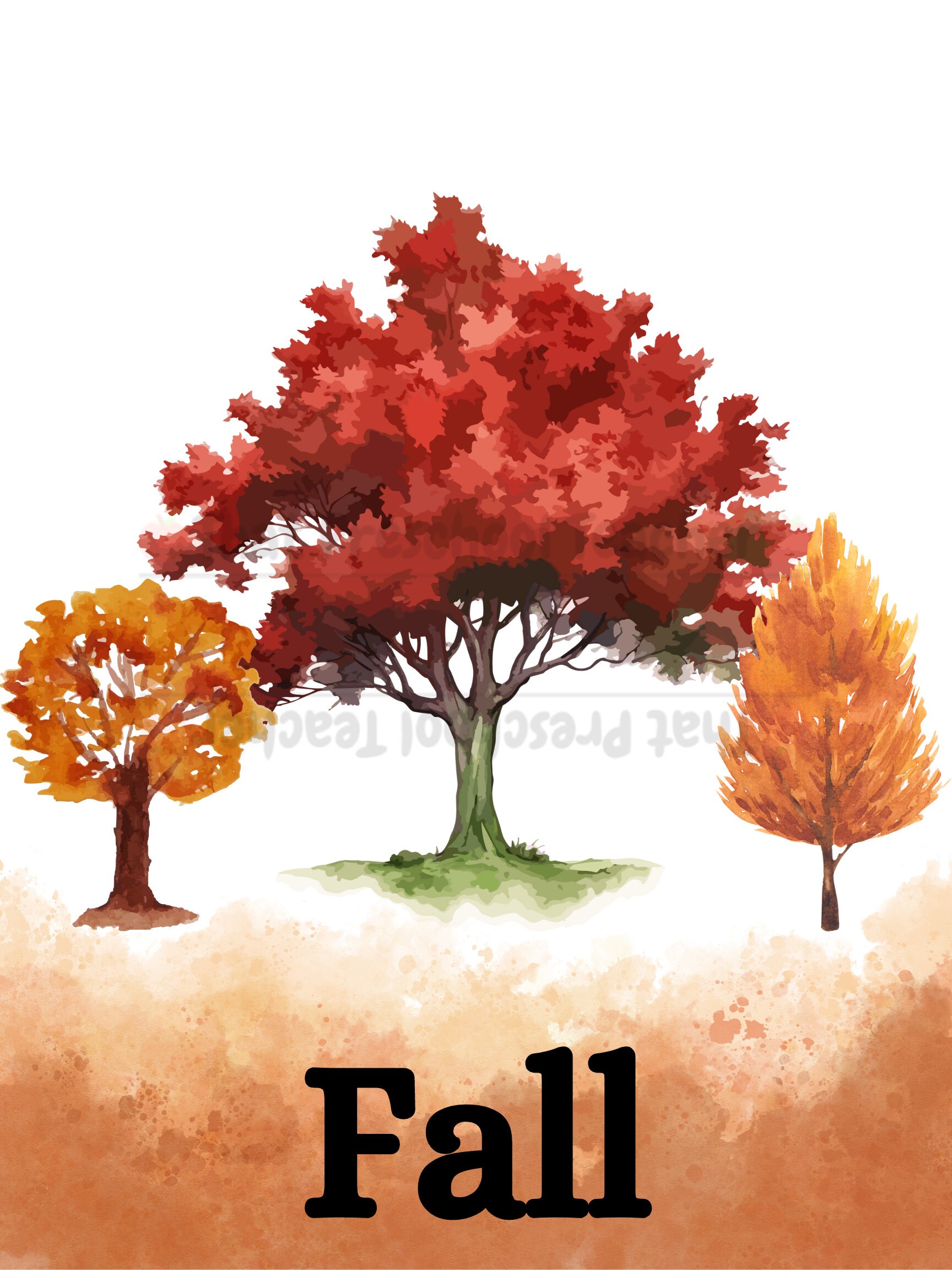 Watercolor Seasons Classroom Posters Set Educational Wall Art for Kids ...