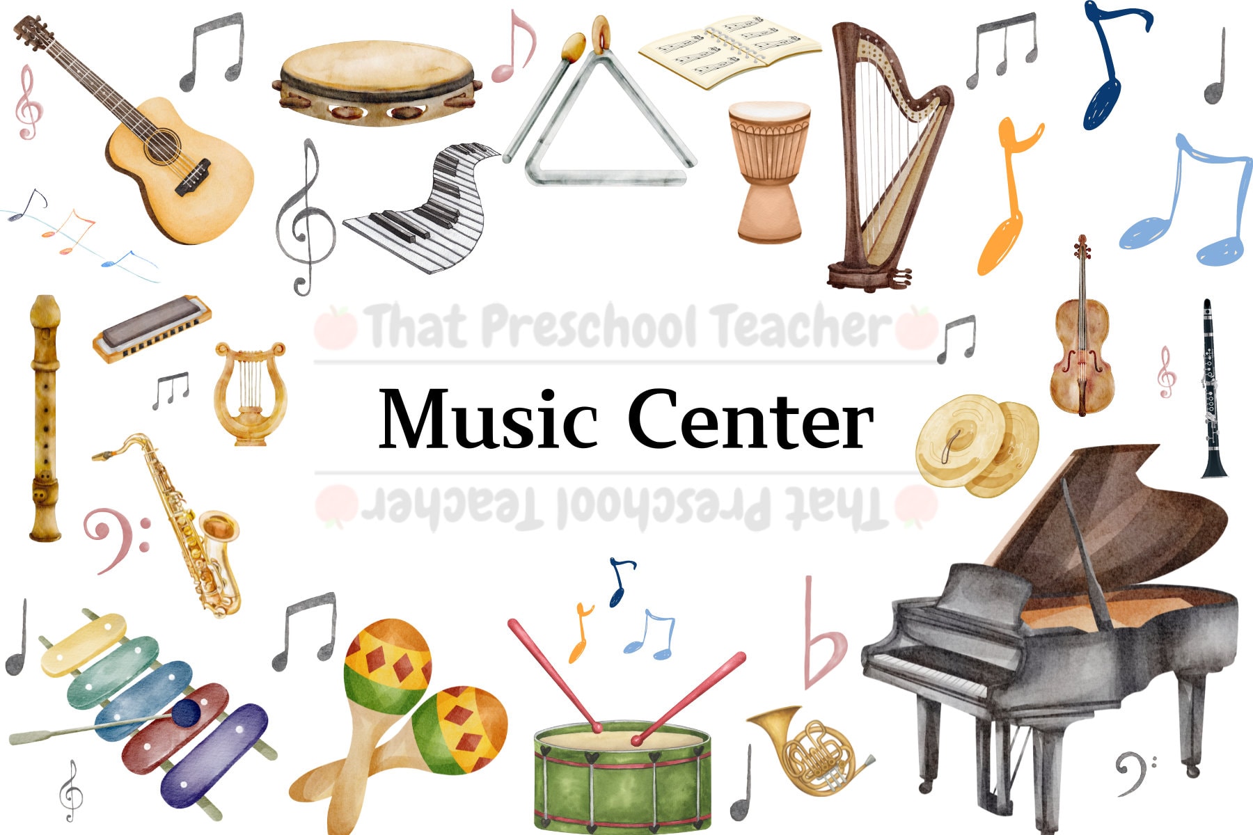 Classroom Center Label - Watercolor Theme - Etsy