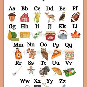 Alphabet Posters for Preschoolers - Seasonal Watercolor ABC Set - Learn ...