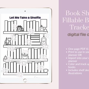 Book Shelf Reading Journal Book Tracker - Digital PDF Printable - Track ...