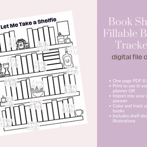 Book Shelf Reading Journal Book Tracker - Digital PDF Printable - Track ...
