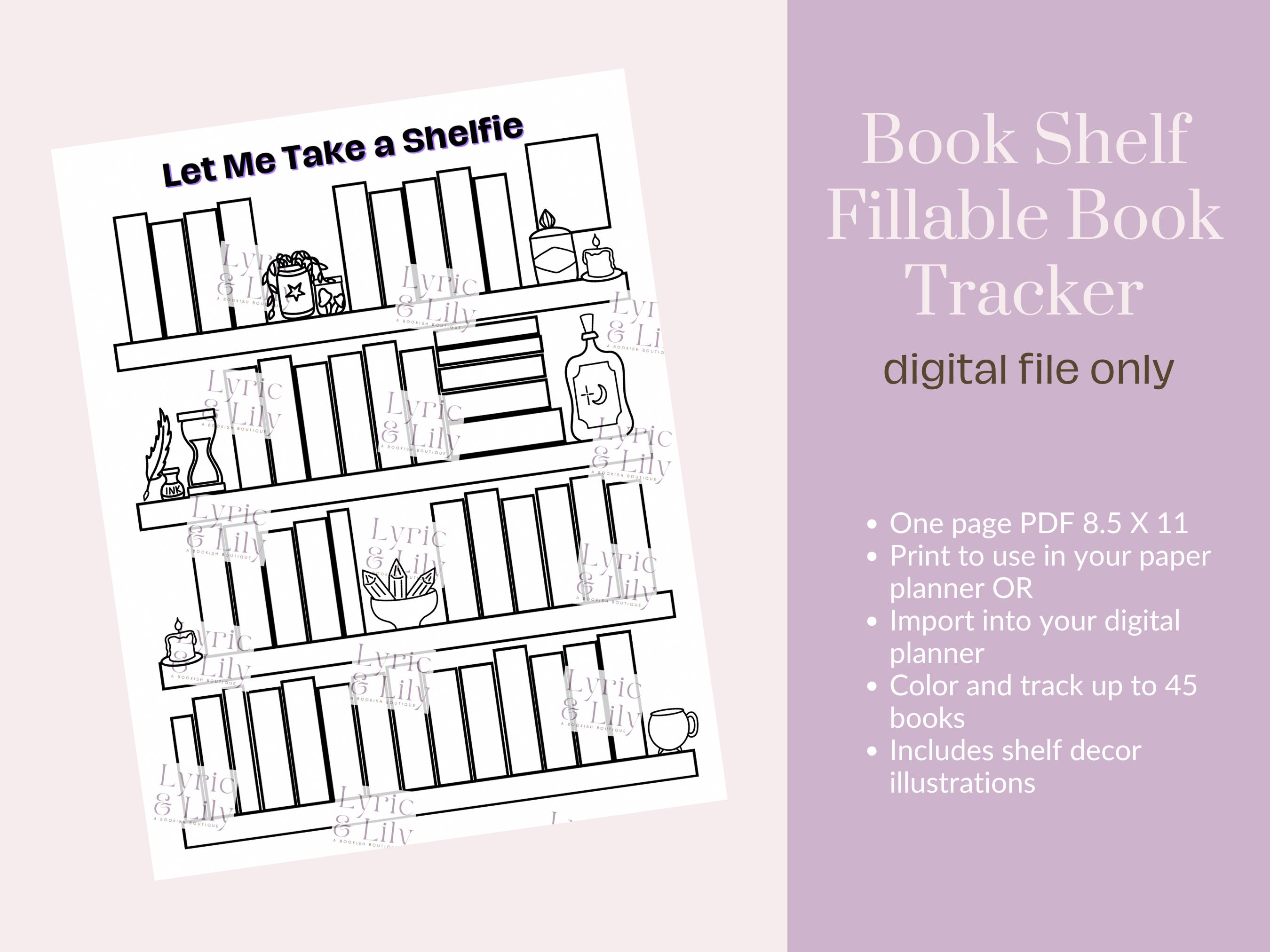 Book Shelf Reading Journal Book Tracker - Digital PDF Printable - Track ...