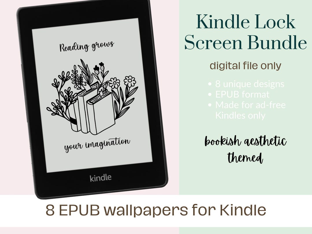 Kindle Lock Screen Wallpaper Backgrounds 8 Pack Bookish Aesthetic ...
