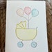 Hand Painted Watercolor New Baby Card: Bassinet & Balloons - Etsy