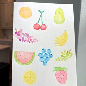Hand Painted Colorful Funny Fruits Watercolor Greeting Card - Etsy