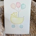 Hand Painted Watercolor New Baby Card: Bassinet & Balloons - Etsy
