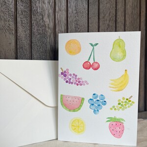 Hand Painted Colorful Funny Fruits Watercolor Greeting Card - Etsy