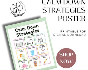 Calm Down Strategies Poster - Etsy