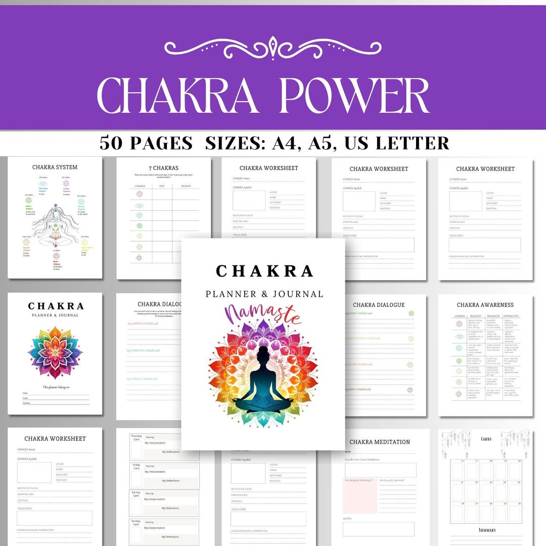 Chakra Power, Chakra Healing Workbook, Chakras Journal, Crystal Healing ...