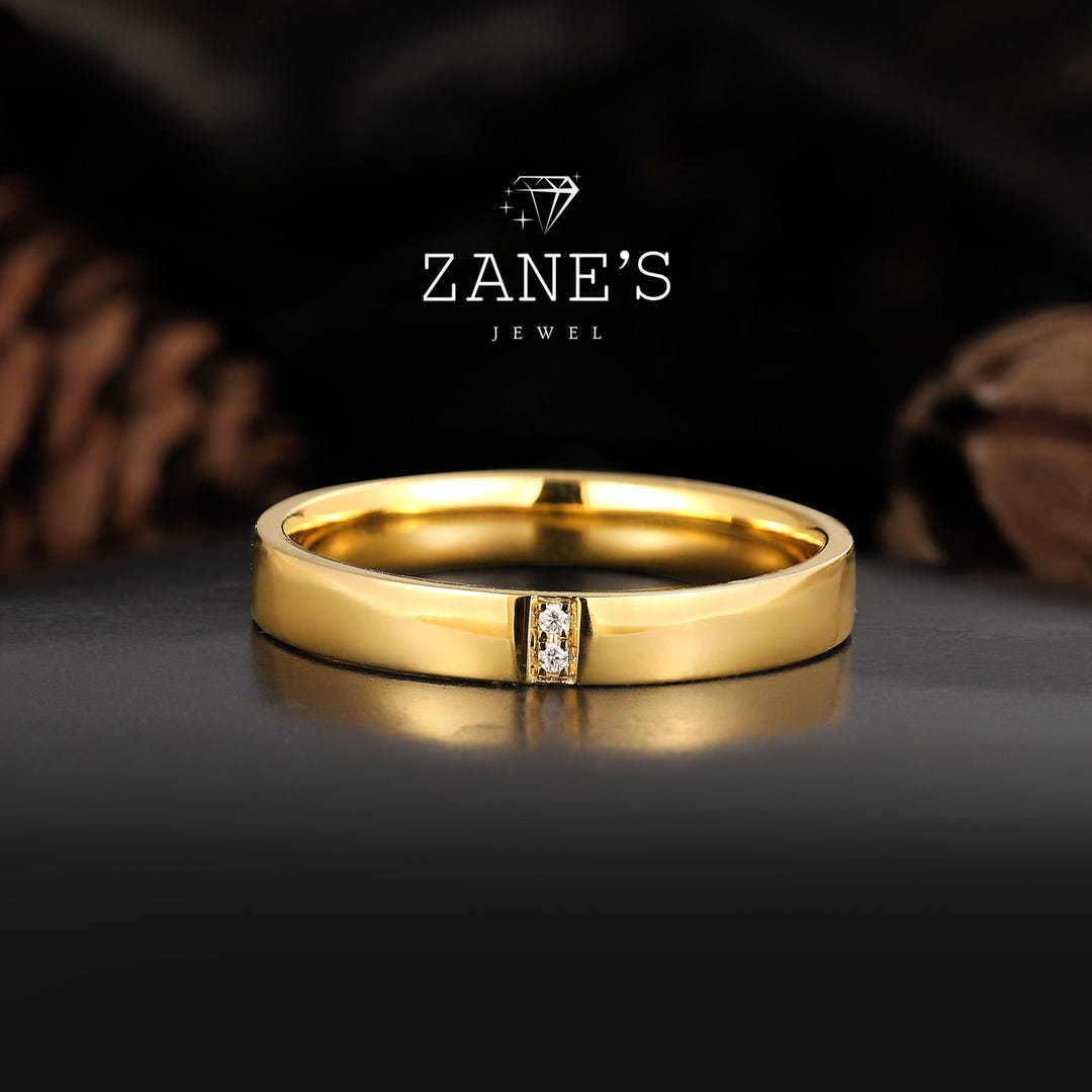 14k Gold Simple Wedding Band Ring, Simple Plain Gold Ring, Minimalist ...