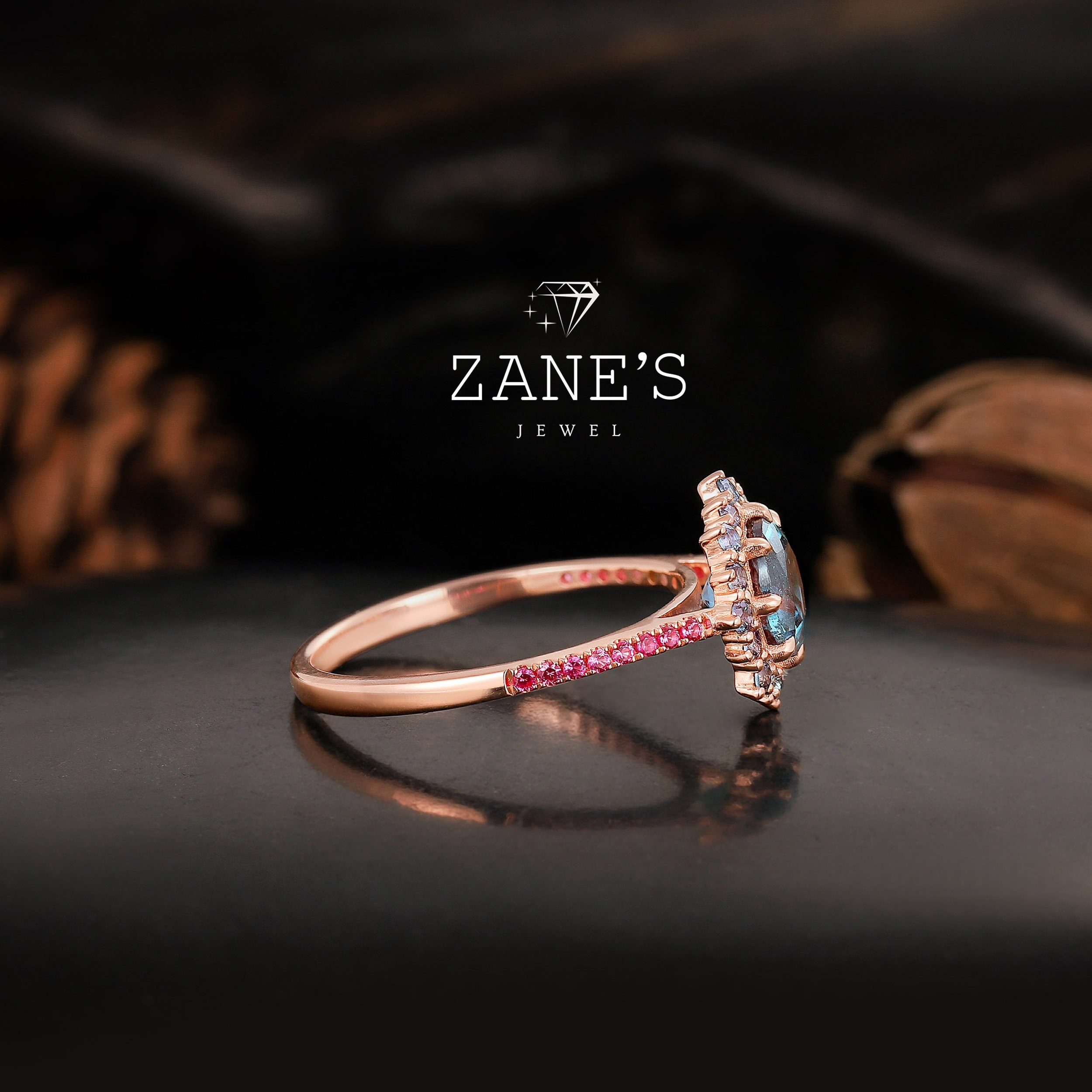 Vintage Round Cut Alexandrite Ring, 14k Solid Gold Engagement Ring ...
