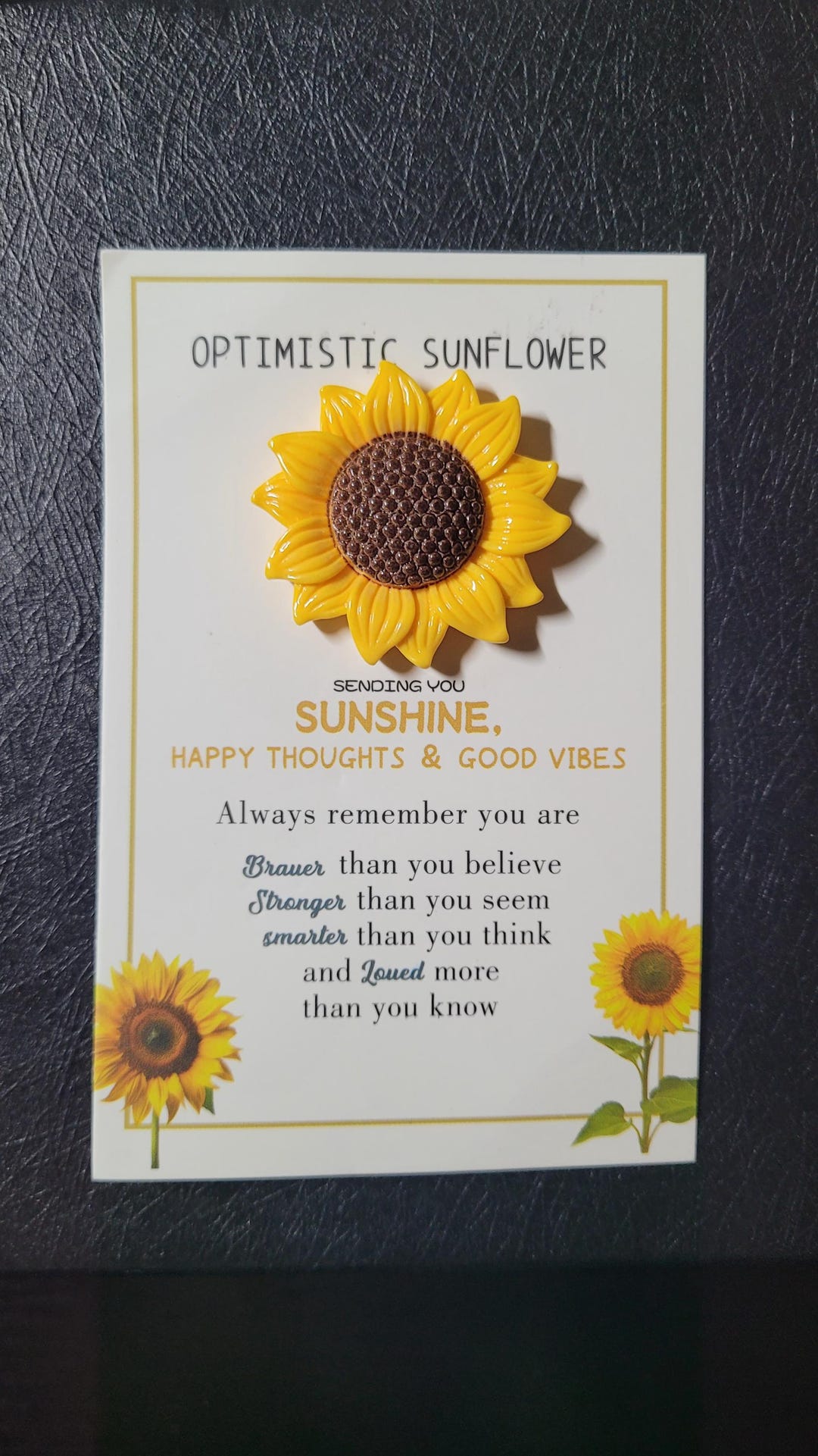 Optimistic Sunflower Pocket Hug Token, Motivational Gift, Keepsake ...