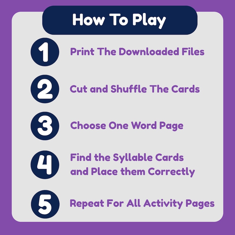 Printable Syllable Building Game | Build Words With Syllable Cards ...