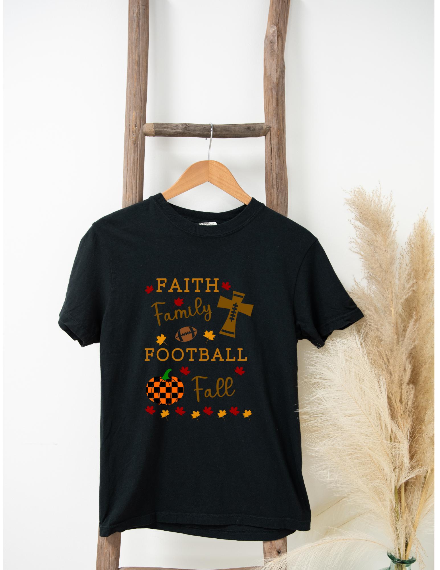 Faith, Family, Football, Fall PNG Digital Download Checkered Pumpkin ...