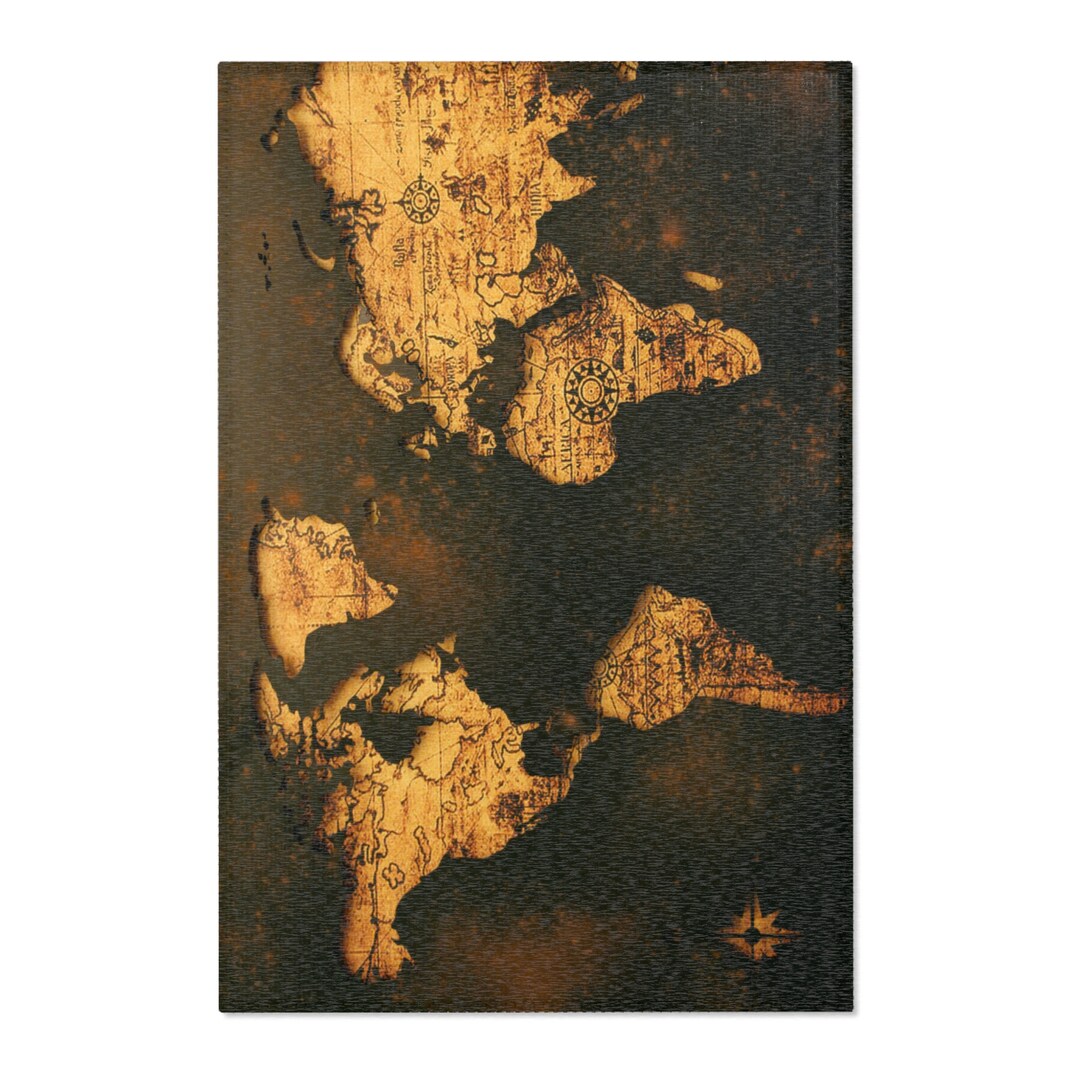 World Map Rug, Large World Map Rug, World Atlas Rug, Map Rug, Easy to ...