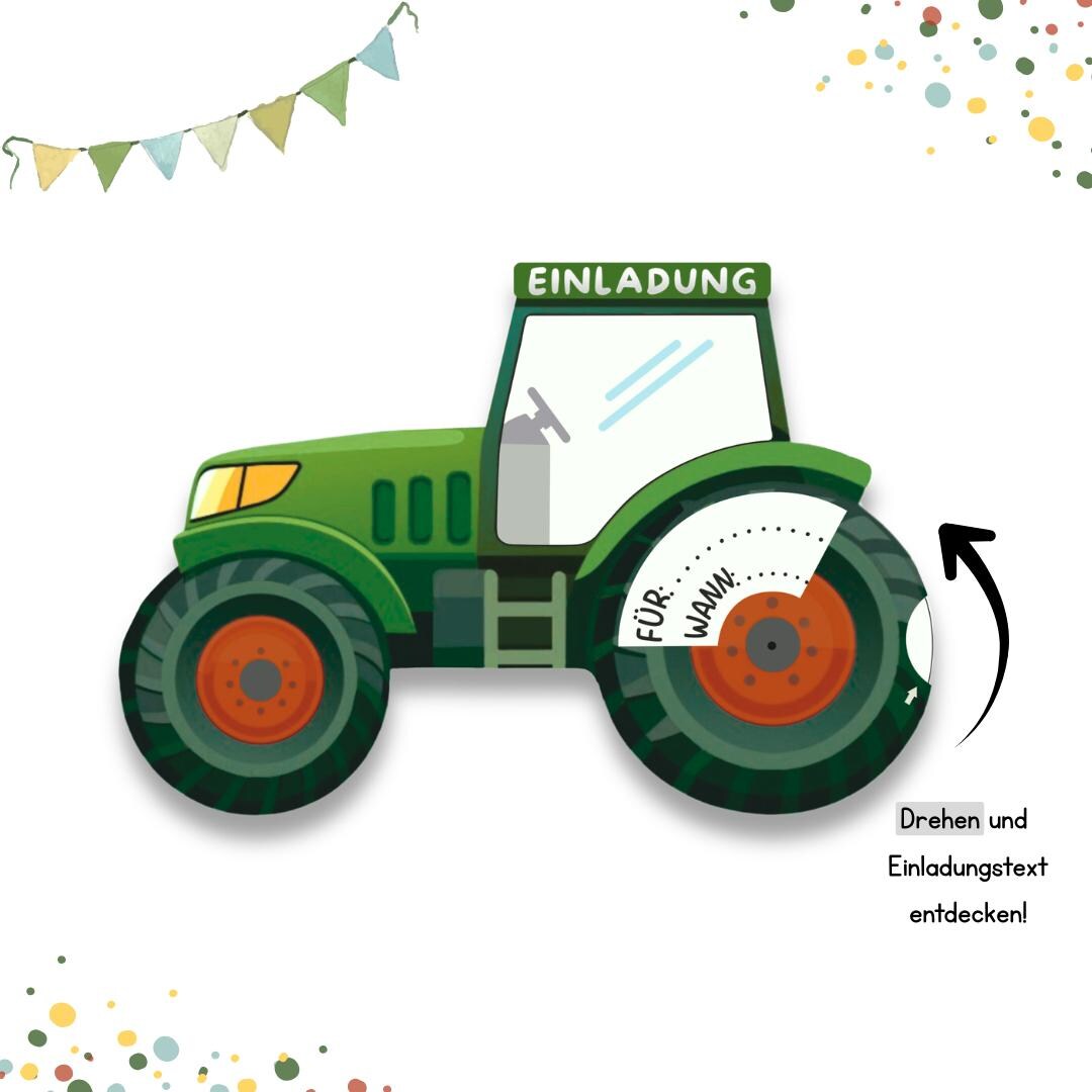 Tractor Invitation | Printable Template | Children's Birthday Party ...
