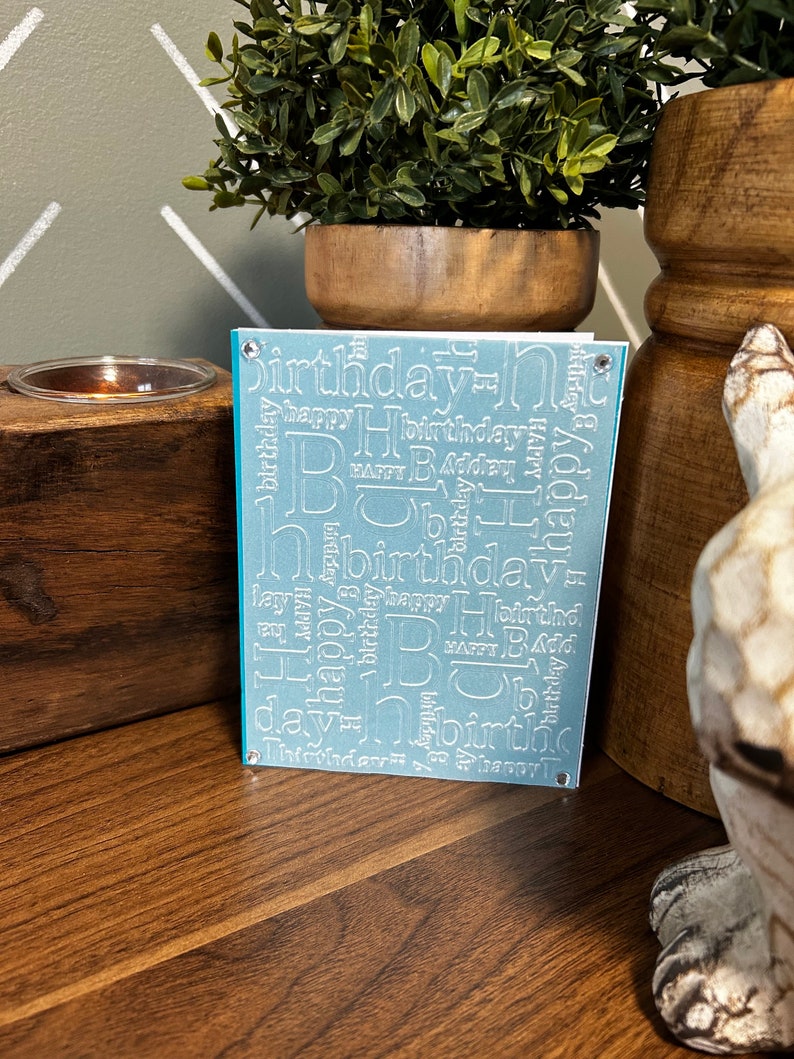 Embossed Happy Birthday Greeting Card - Etsy