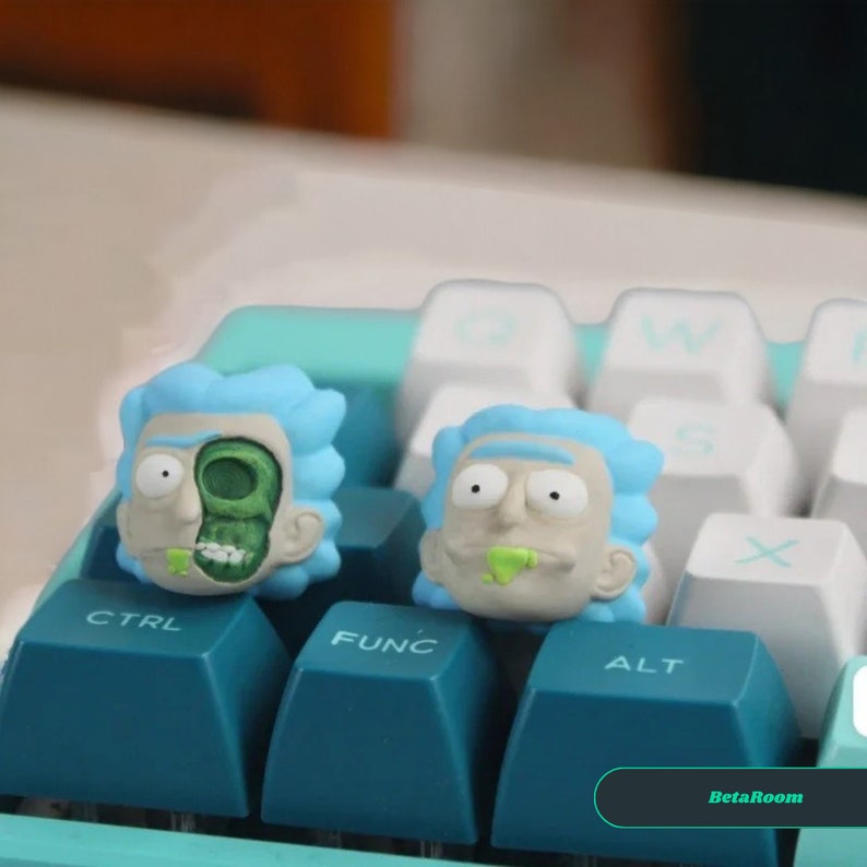 Rick N Morty Artisan Keycap, Custom R N M Keycap, Unique Cartoon Rick ...