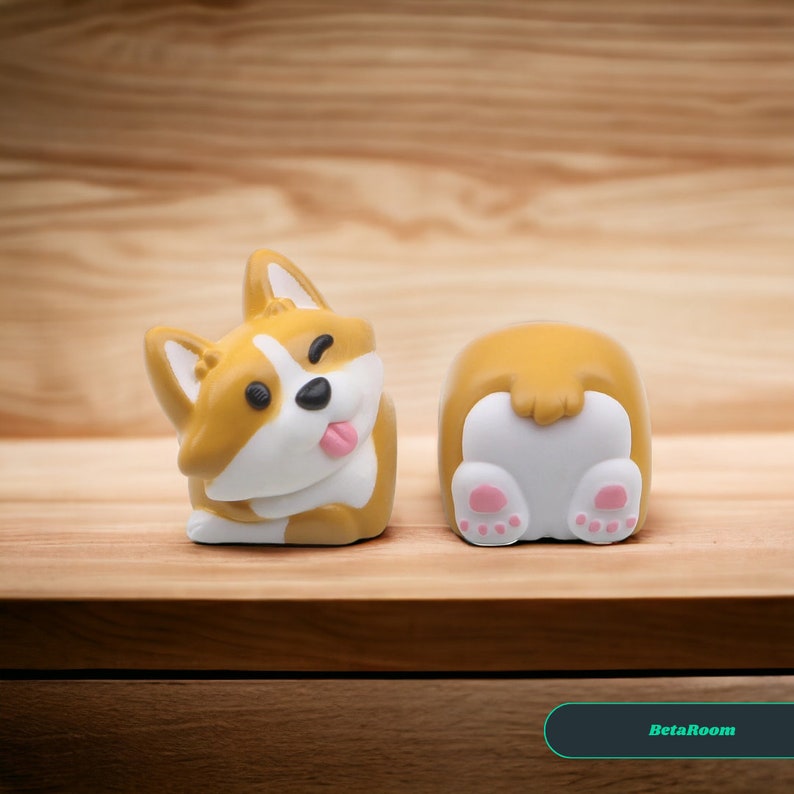 Cute Custom Corgi Keycap, 2 Piece Head & Butt, Animal Keycaps, Unique Artisan Keycap, Cherry Mx ...
