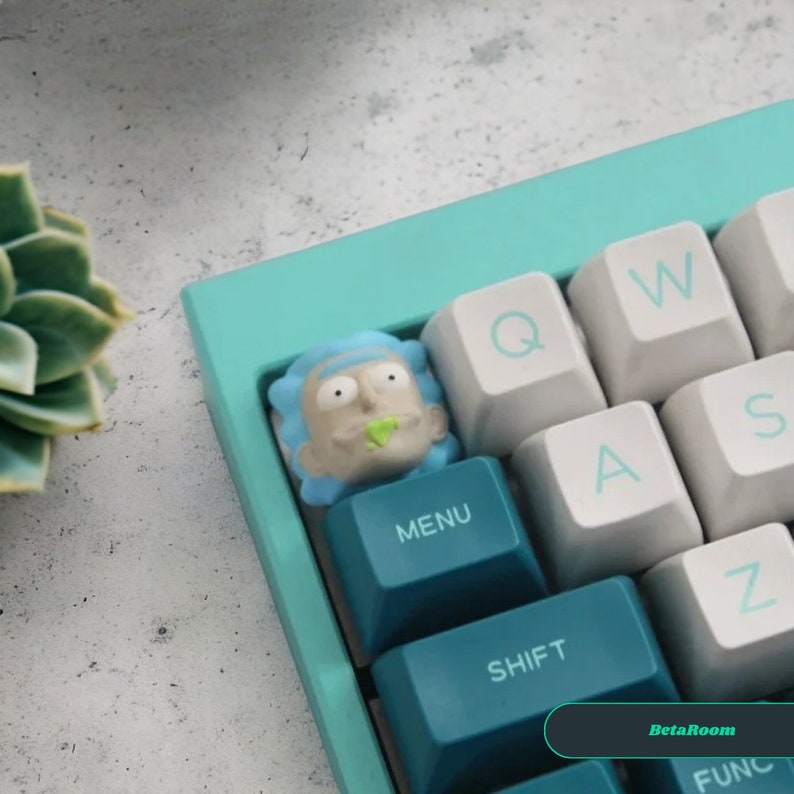 Rick N Morty Artisan Keycap, Custom R N M Keycap, Unique Cartoon Rick ...