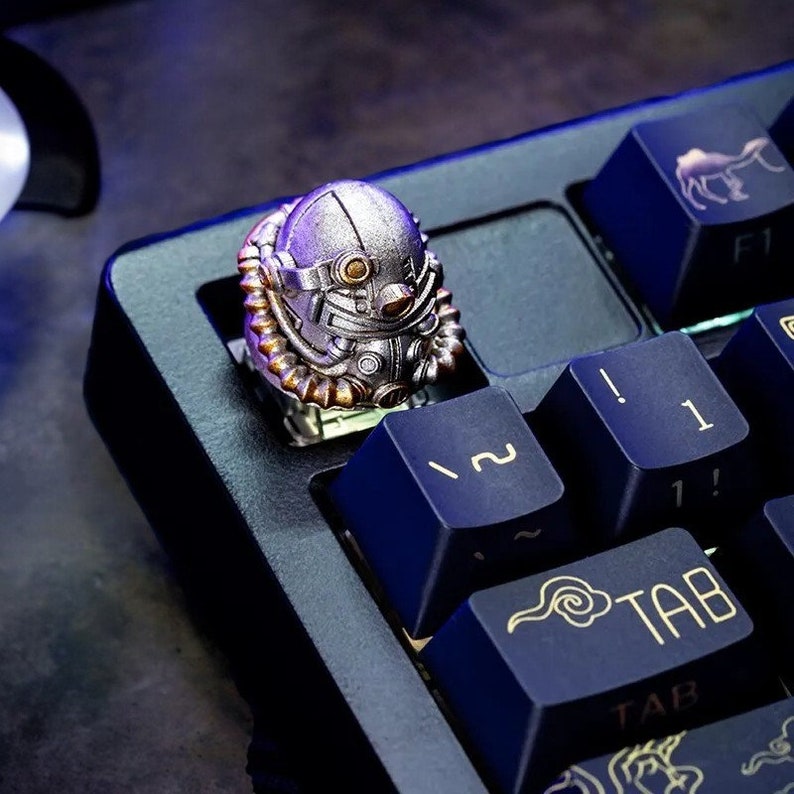 Fallout T60 Power Armour Helmet Artisan Keycap, Handmade Custom Resin ...