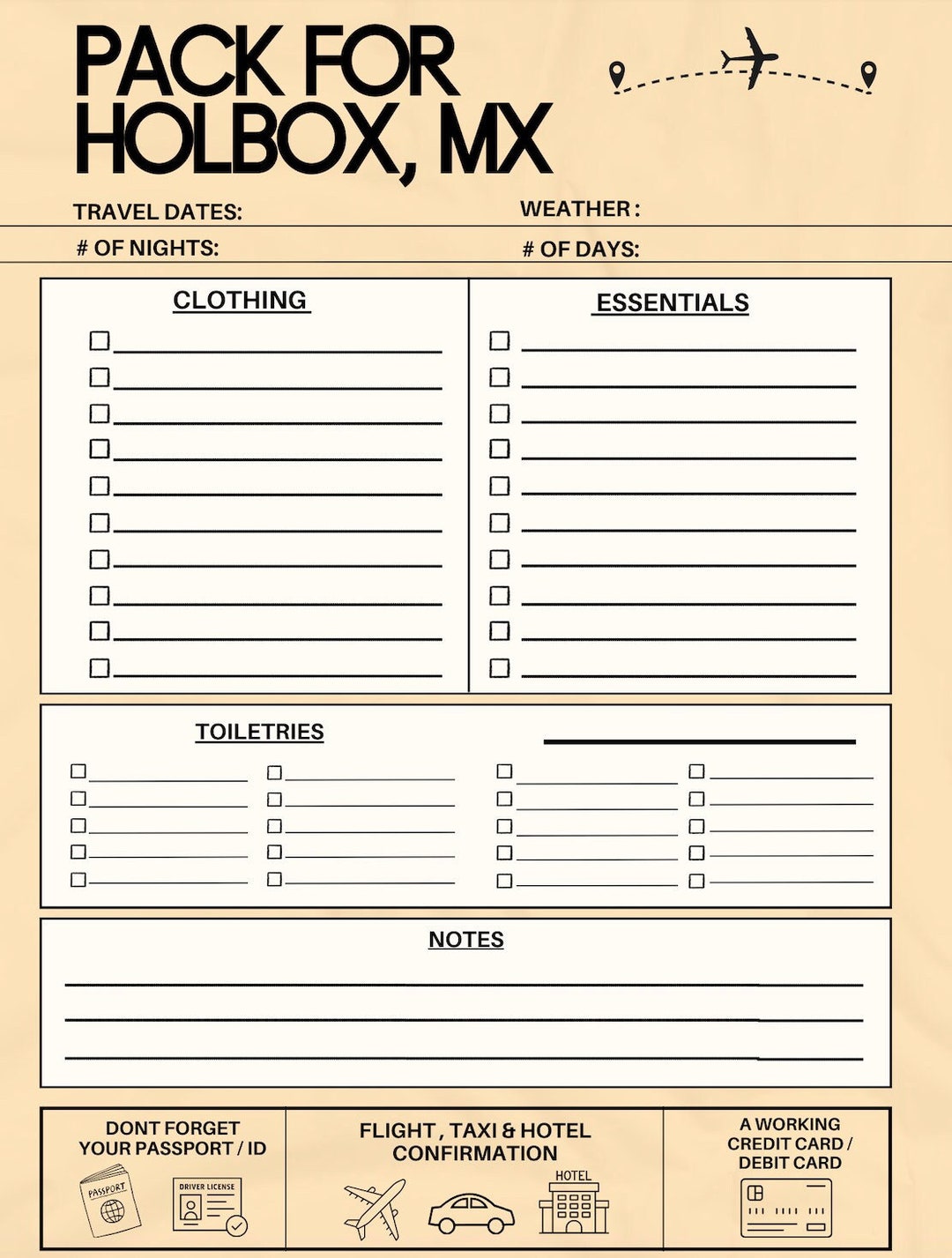 Holbox, MX Packing List - Etsy