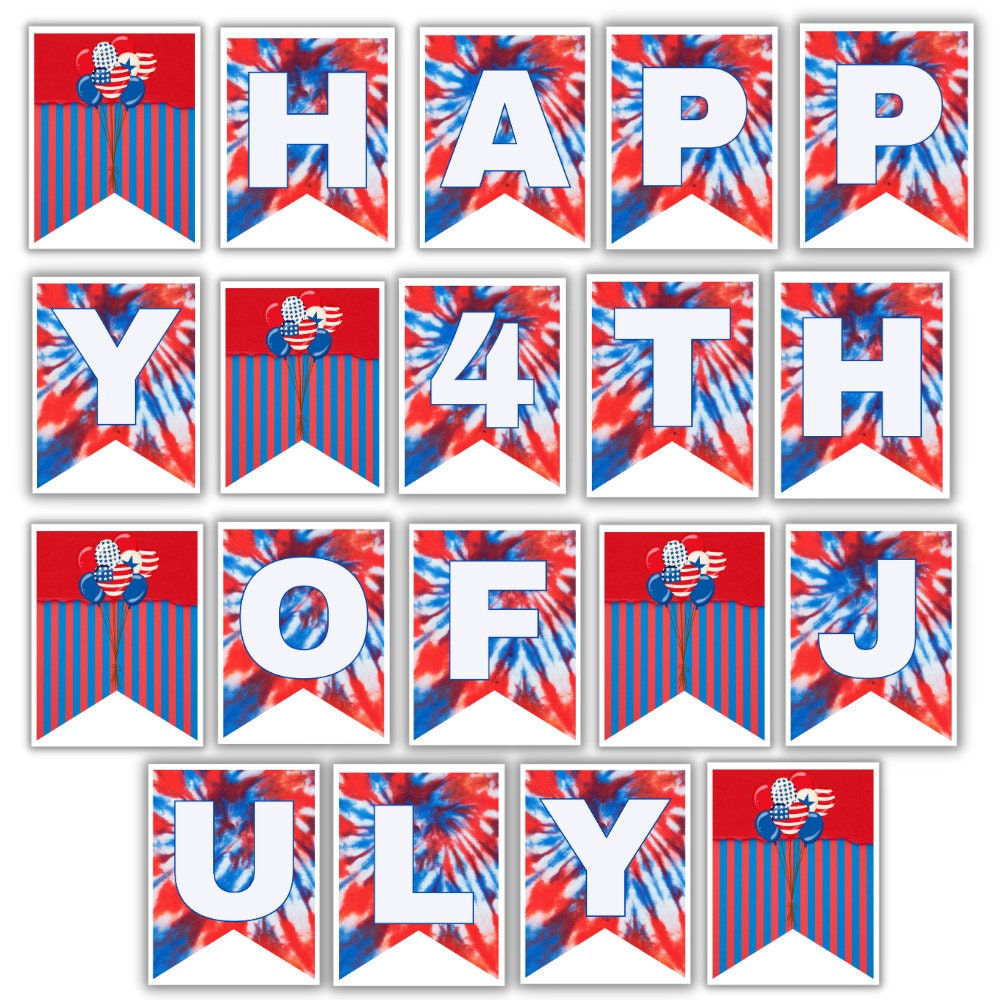 Printable 4th of July Banner Party Banner Patriotic Independence Day - Etsy