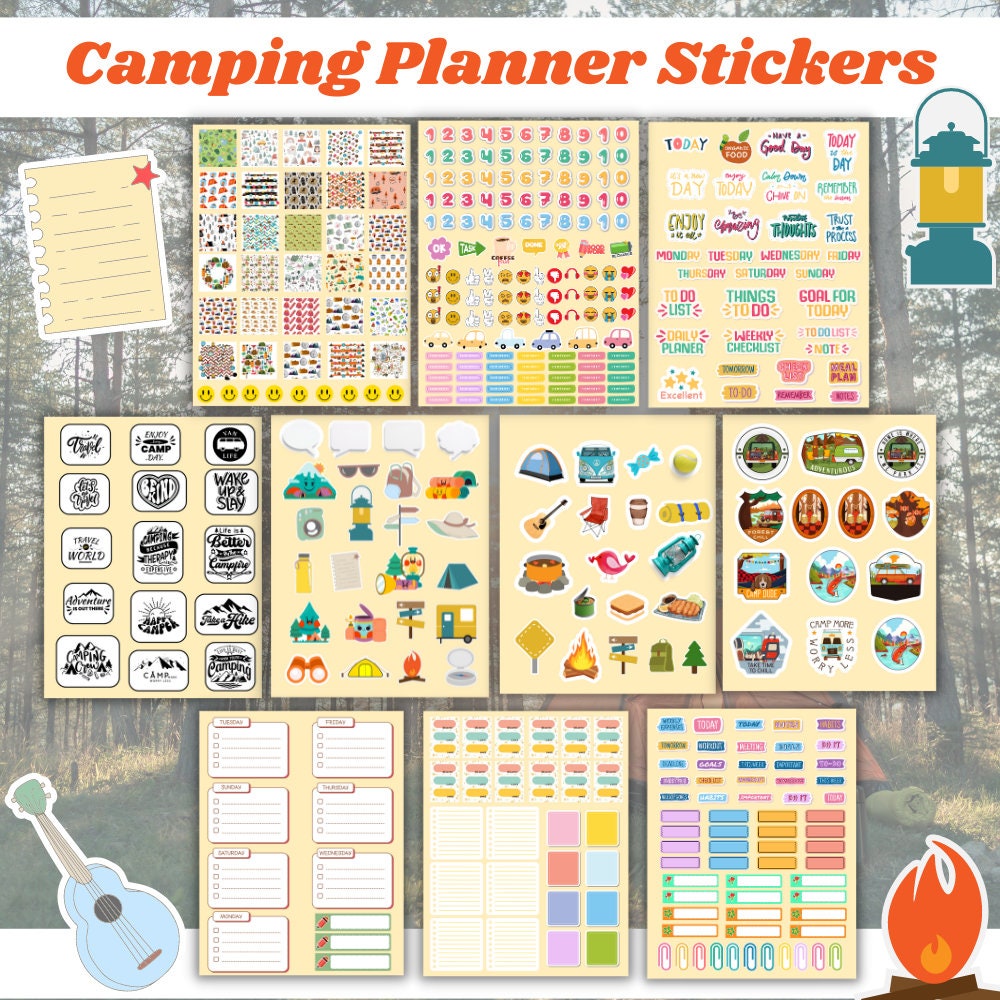 Printable Camping Planner Stickers Children - Etsy