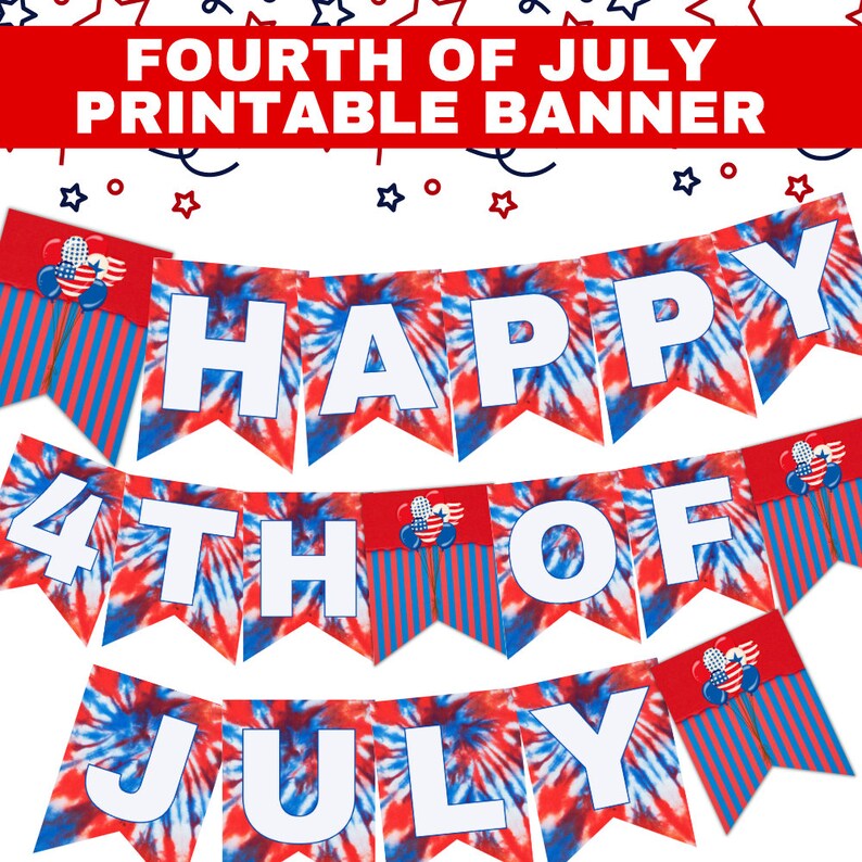 Printable 4th of July Banner Party Banner Patriotic Independence Day - Etsy