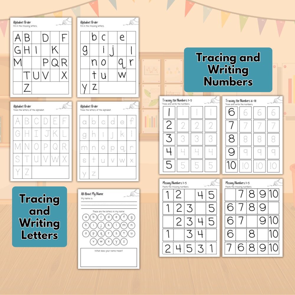 Printable Preschool Worksheets - Etsy