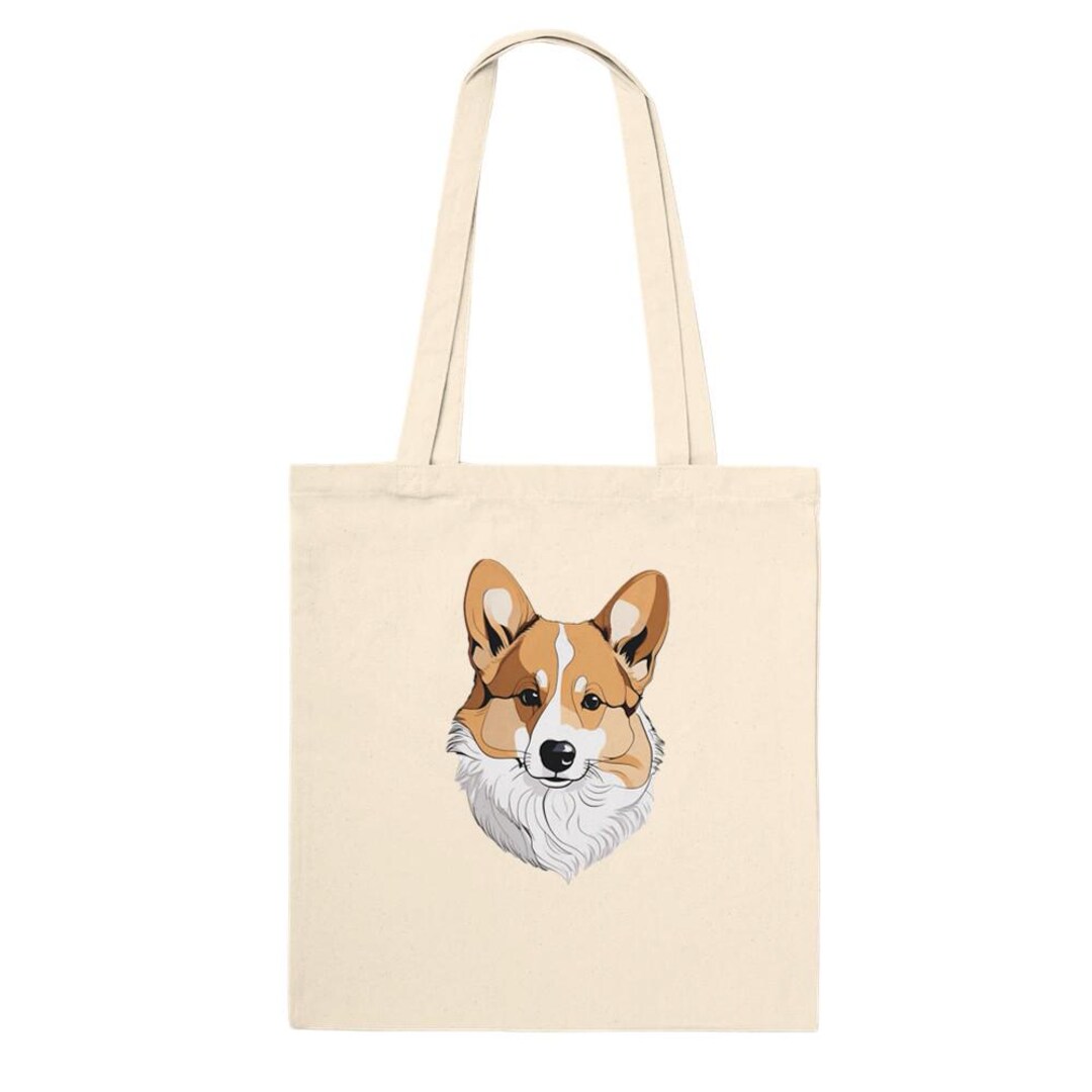 Corgi Portrait Cotton Tote Bag – Long Handle Shopper - Etsy