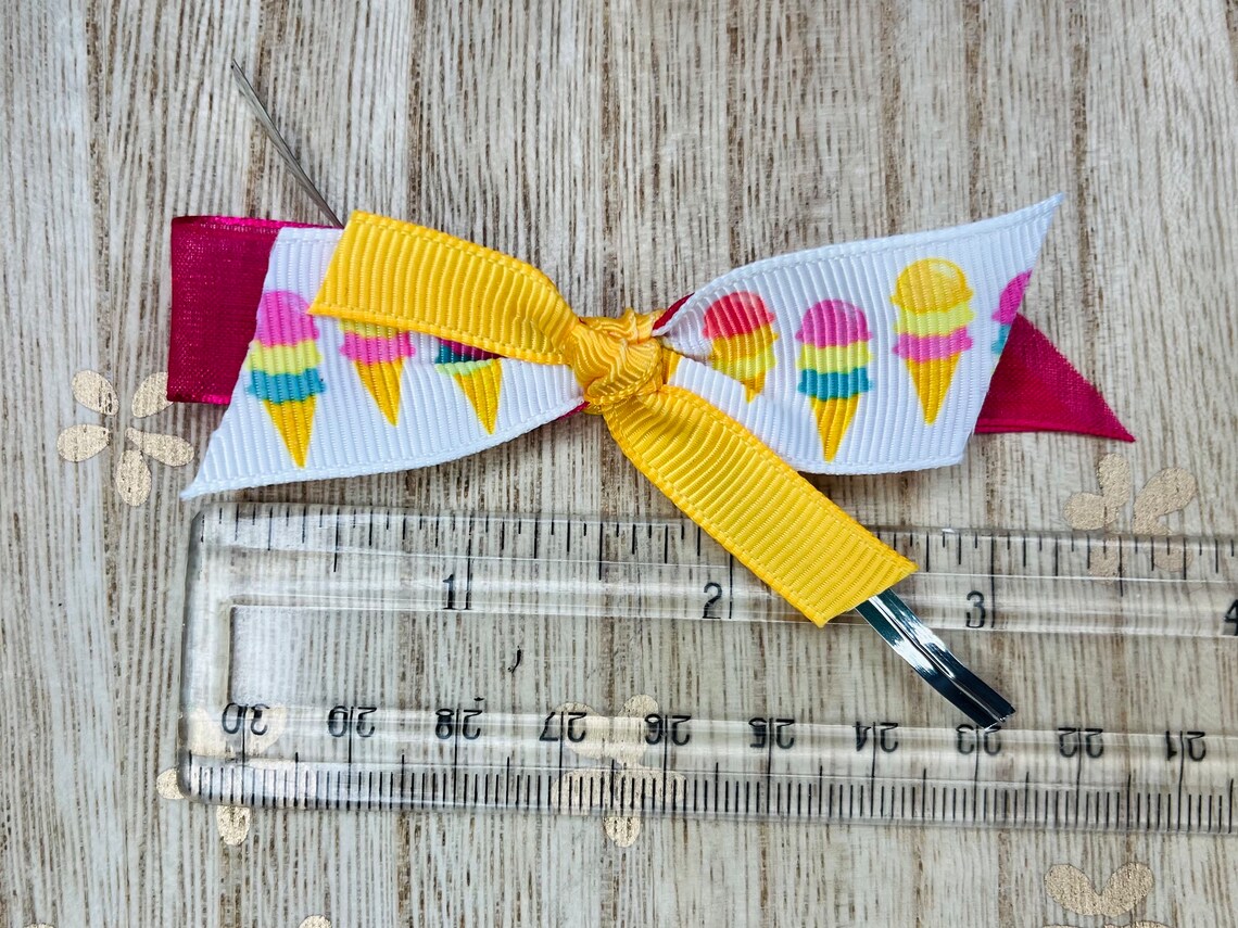 3" Ice Cream Cone Layered Bow for Treats and Favors (set of 12) - Etsy