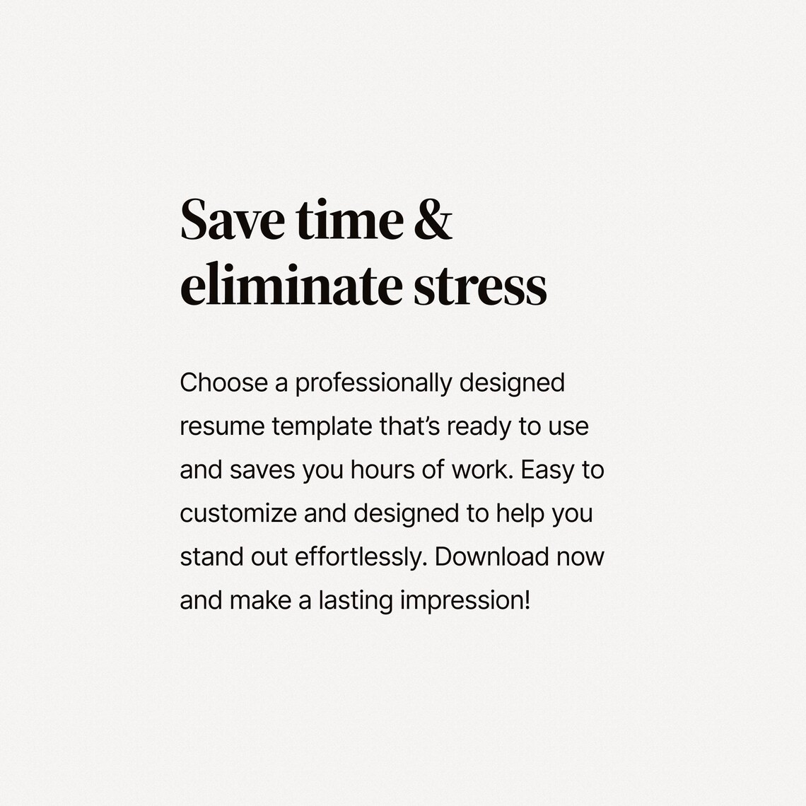 ATS Resume Template - ATS Friendly 1 Column Resume - Easy to Customize ...
