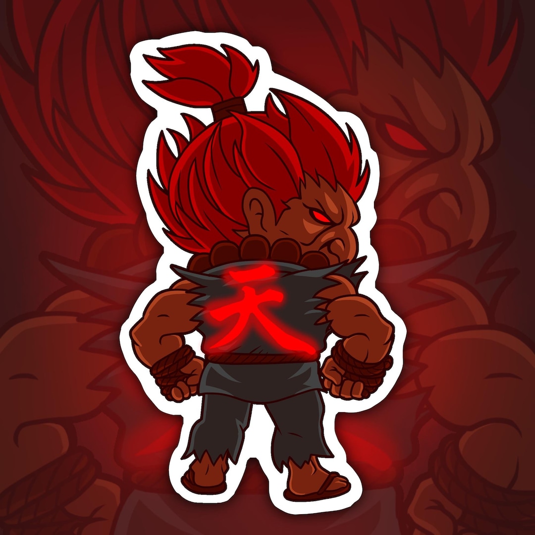 Akuma Raging Demon Sticker Street Fighter Chibi - Etsy