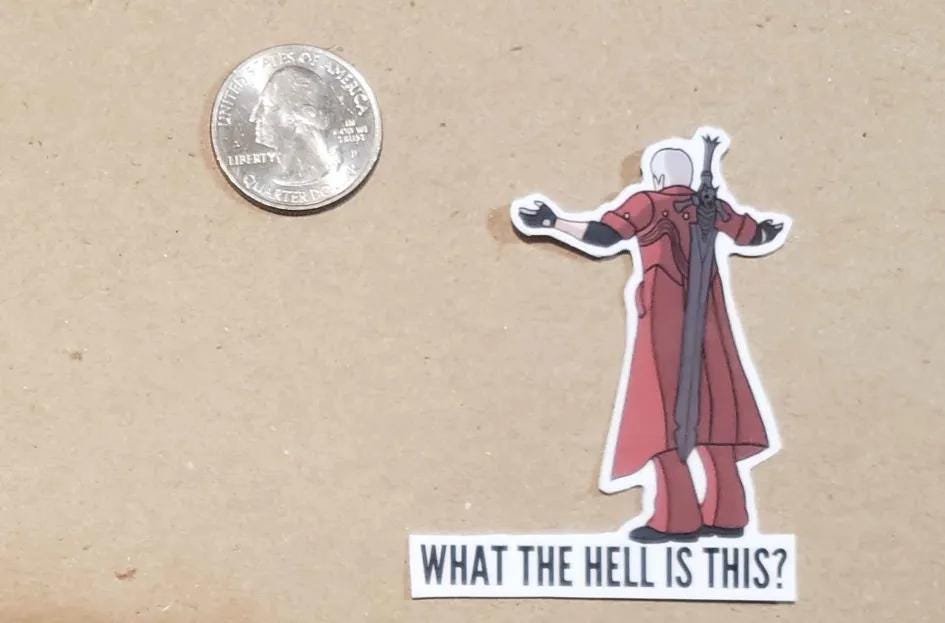 Dante Devil May Cry Meme Sticker Funny Waterproof Glossy Decal Laptops ...