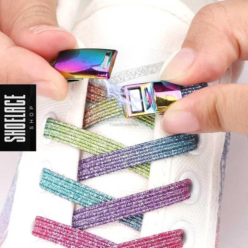 Elastic No-tie Laces Bling Buckle - Etsy