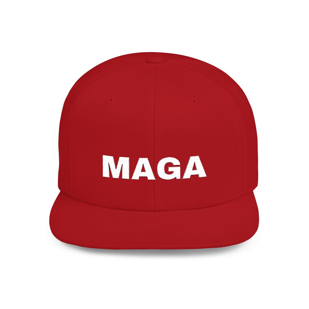 MAGA Flat Bill Snapback Hat - Make America Great Again Cap, Patriotic ...
