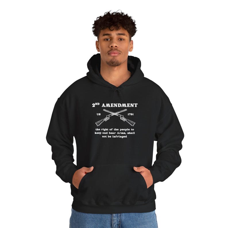 2nd Amendment Hooded Sweatshirt, Patriotic Apparel Graphic Cotton ...