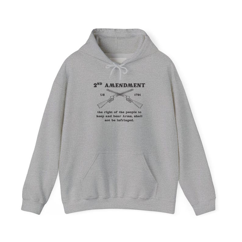 2nd Amendment Hooded Sweatshirt, Patriotic Apparel Graphic Cotton ...