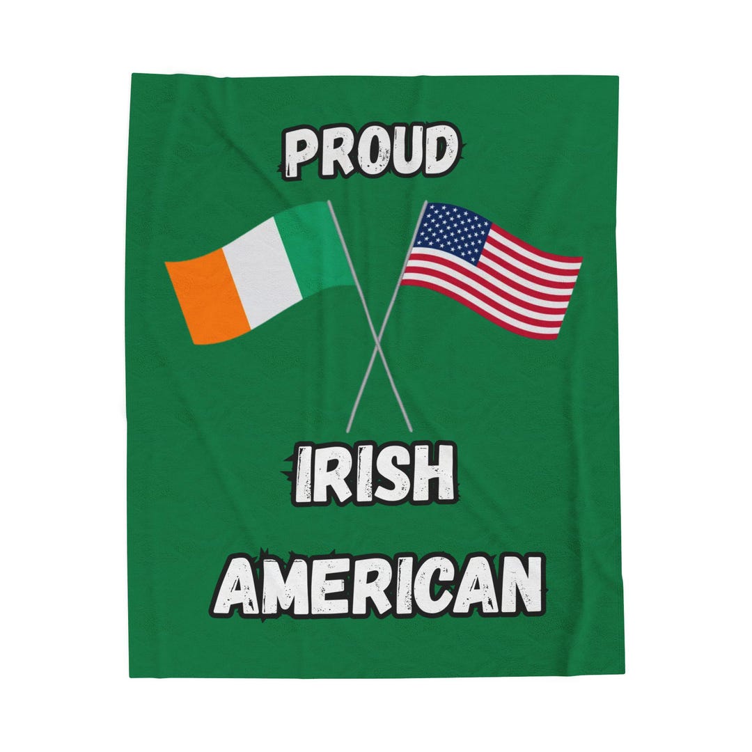 Warm and Fuzzy Proud Irish American Plush Blanket | USA Flag, Green ...