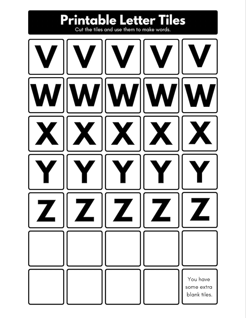 Printable Letter Tiles - Etsy
