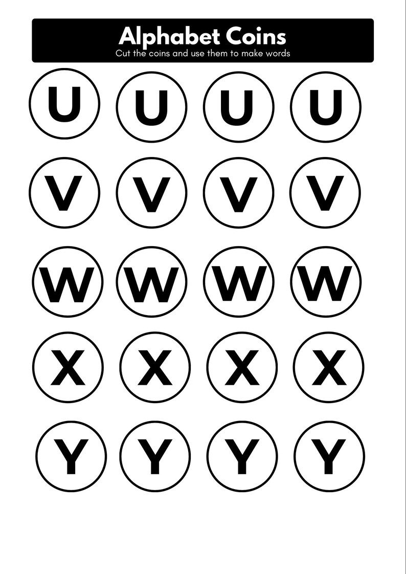 Printable Alphabet Coins - Etsy