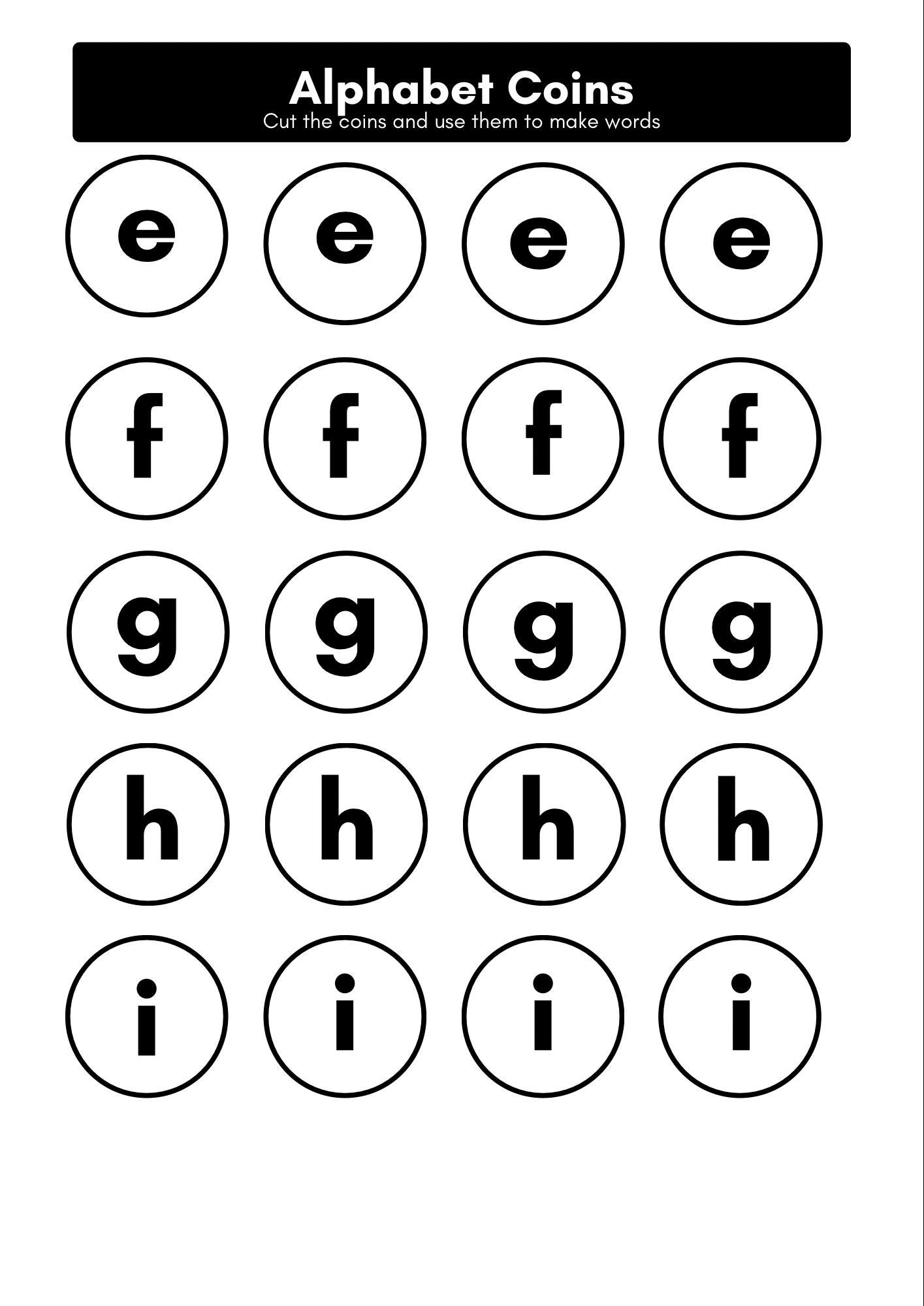 Printable Alphabet Coins - Etsy