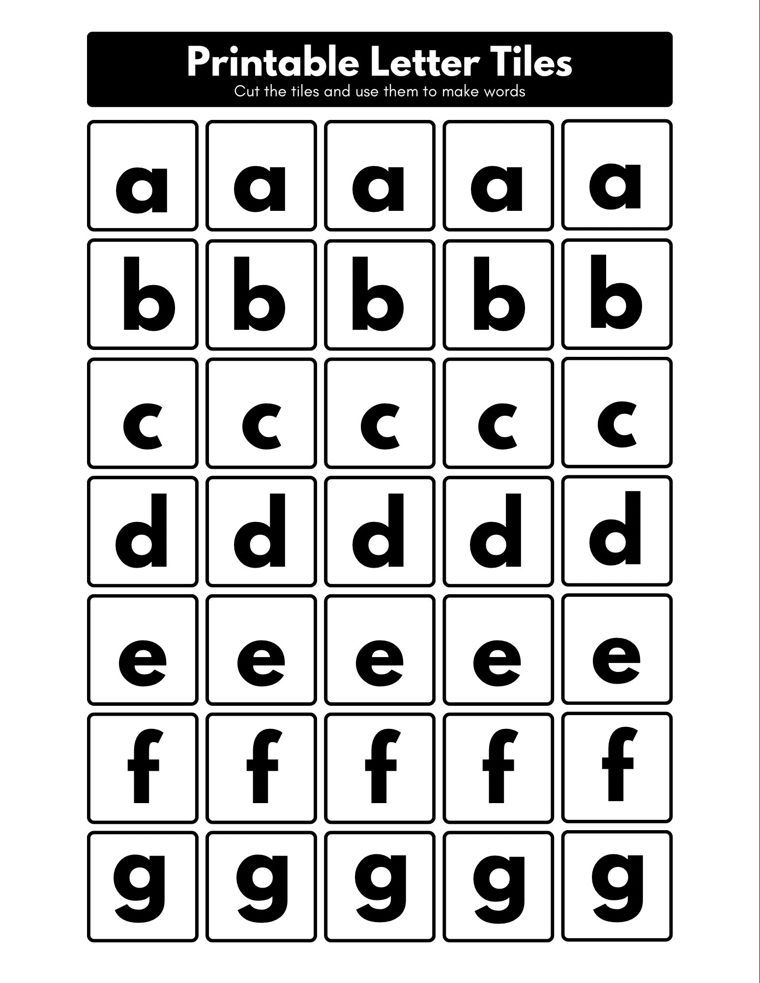 Printable Letter Tiles - Etsy