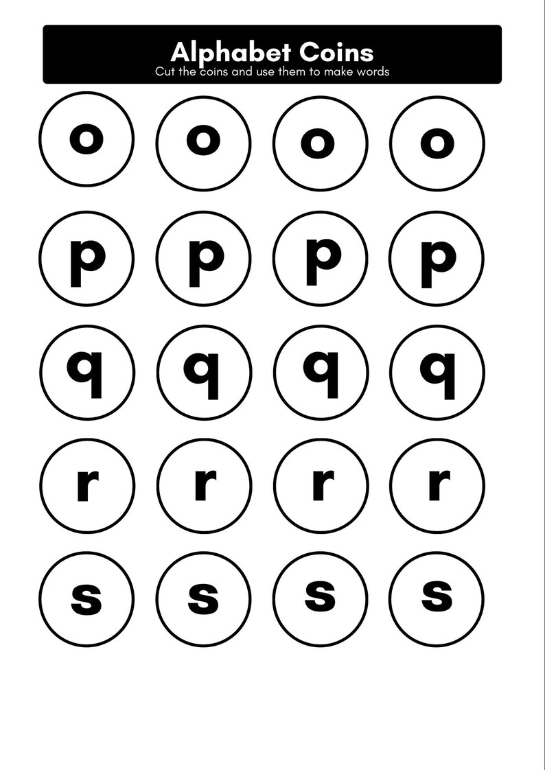 Printable Alphabet Coins - Etsy