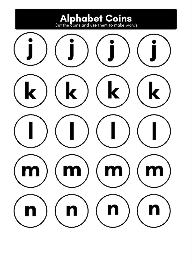 Printable Alphabet Coins - Etsy