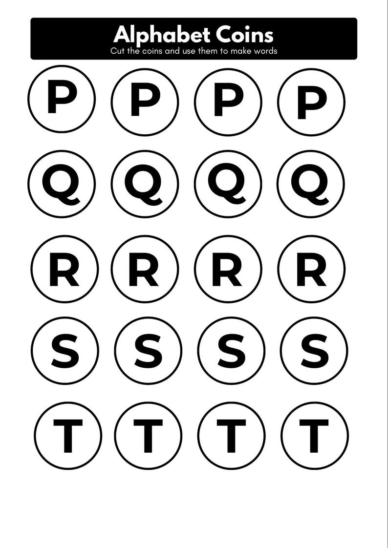 Printable Alphabet Coins - Etsy